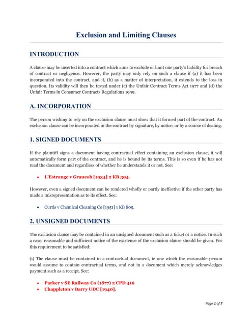 Lecture 1 introduction to the law of contract | DOCX