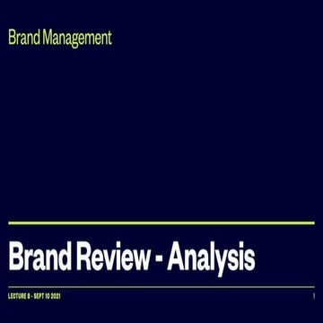 Brand Management: Brand Review - Analysis | PPTX