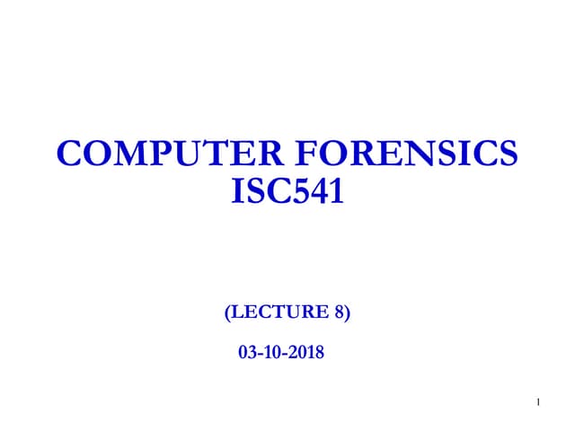 Computer Forensics Working with Windows and DOS Systems | PDF