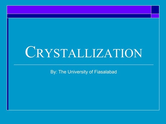 Crystallization (process chem).pptx | Chemistry | Science