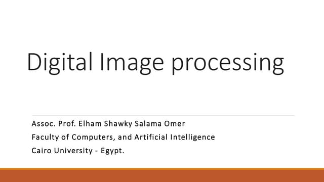 Lecture 8image Segmentation3dippdf 5073