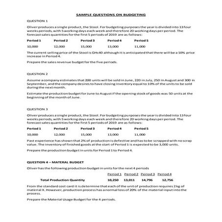 Lecture 8 questions on budgeting 2019 students | PDF