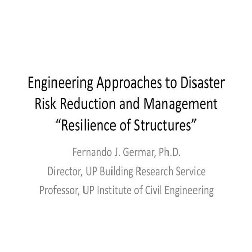 Engineering Approaches to Disaster Risk Reduction and Management ...