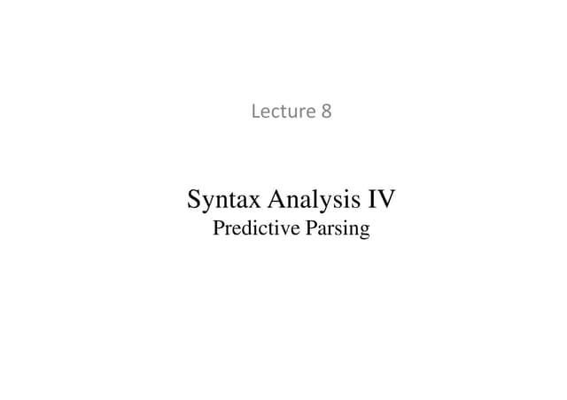 Lecture8 Syntax Analysis4 Ppt 5127