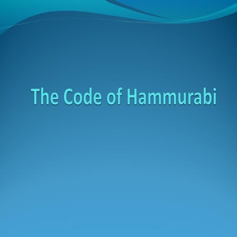 Lecture 8 the code of hammurabi | PPT