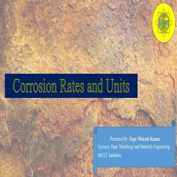 Corrosion Rates and Units | PPTX