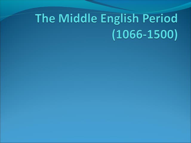 Middle english literature. | PPTX