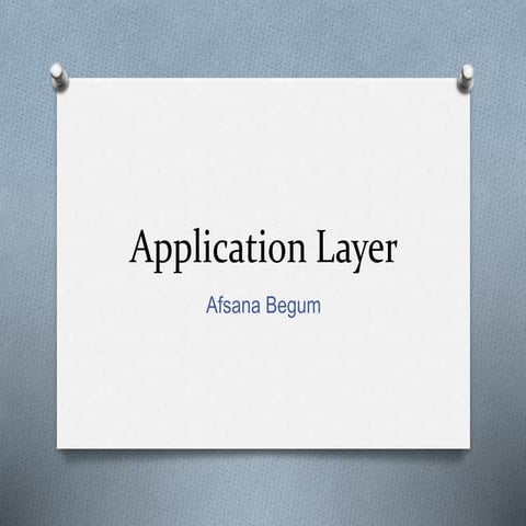 Lecture 9 Application Layer Pptx