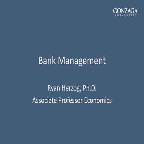 Lecture 9 - Bank Management | PPTX