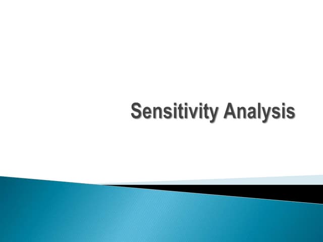 Sensitivity Analysis | PPT