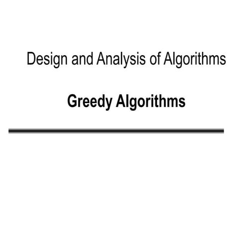 Design And Analysis Of Algorithms Greedy Algorithm Ppt 1929