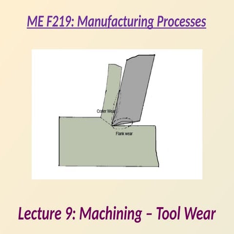 lecture 9 Machining - Tool wear powerpoint | PPTX