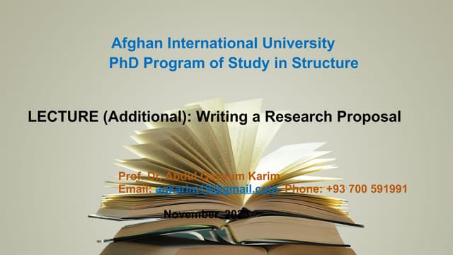 Steps of Writing a Research Proposal | PPTX