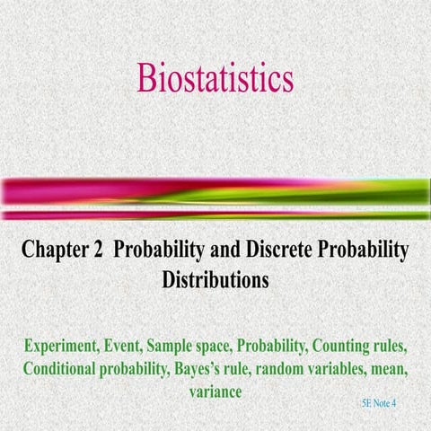 Lecture Biostatistics and general concept about probability | PPTX