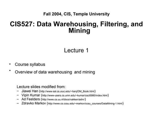 Lecture Data Mining Ppt