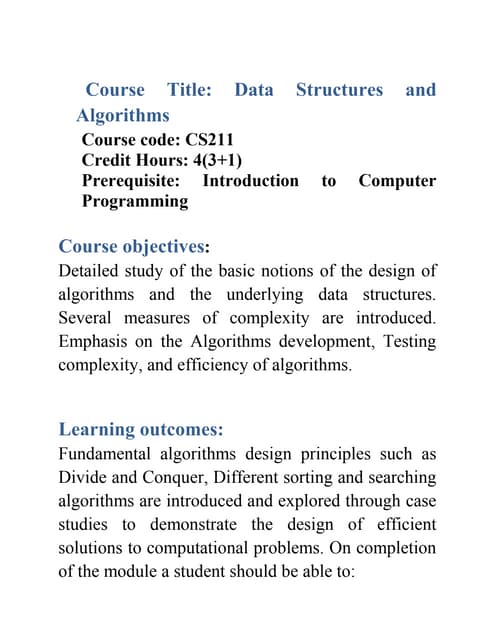 Data Structures and Algorithm - Module 1.pptx Data Structures and Algorithm - Module 1.pptx