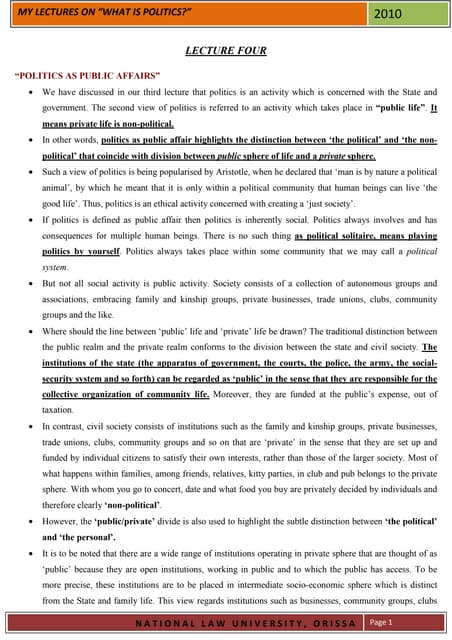 Lecture five on politics as compromise and consensus | PDF