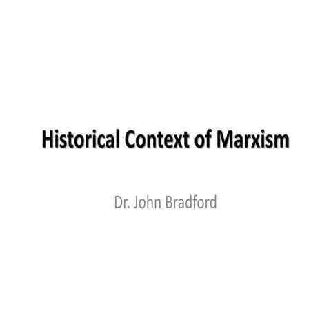 Historical context of marxism | PPTX