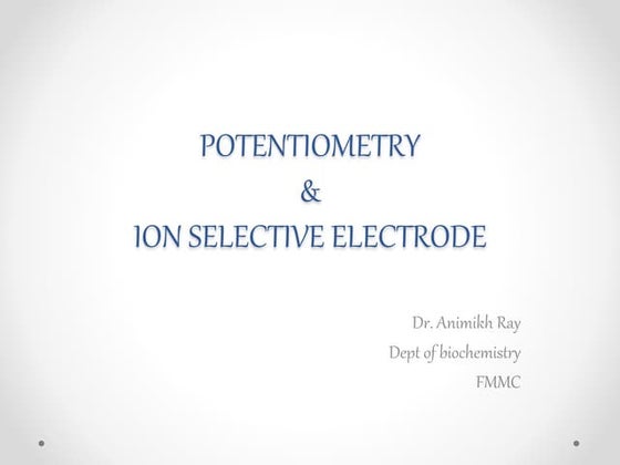 Ion selective electrodes(ise) | PPTX | Chemistry | Science