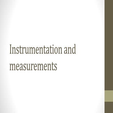 Instrumentation & Measurement: Types and Static Characteristics of ...