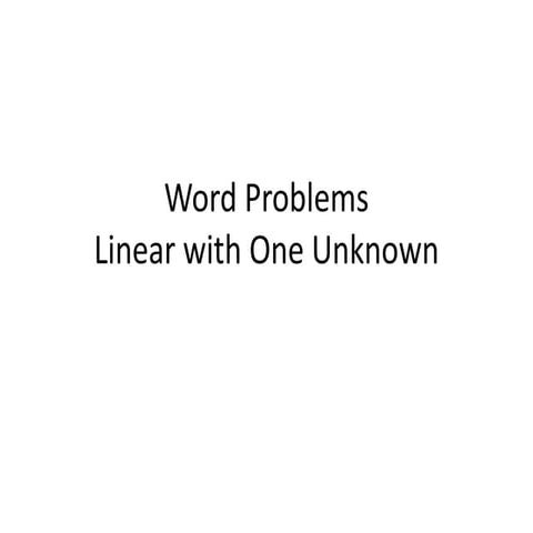 Lecture linear word problems additional | PPTX
