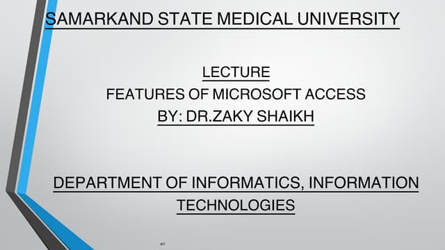 Lecture Microsoft Access Information Technology Ppt