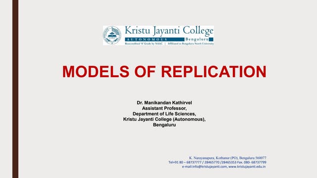 Various model of DNA replication | PDF
