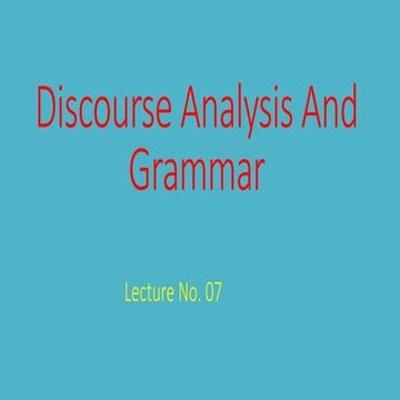 Lecture No 09 Parallelism In Discourse Lecture No 13 [autosaved] Pptx