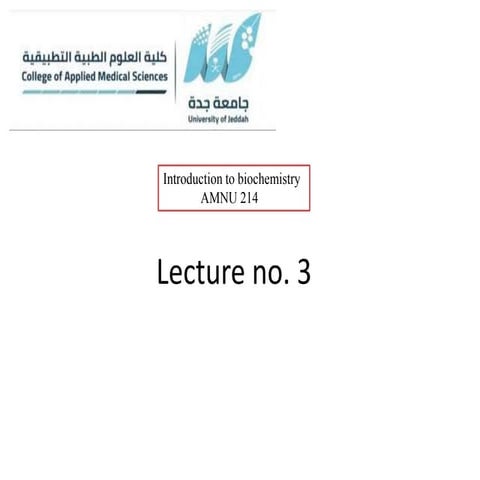 lecture no. 3 biochemistry (clinical biochemistry) | PPT