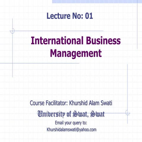International Business Management - Lecture No 01 | PDF