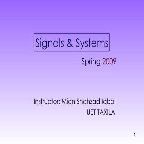 Introduction to basic signal and systems | PPT