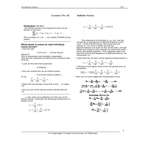 MTH101 - Calculus and Analytical Geometry- Lecture 42 | DOC
