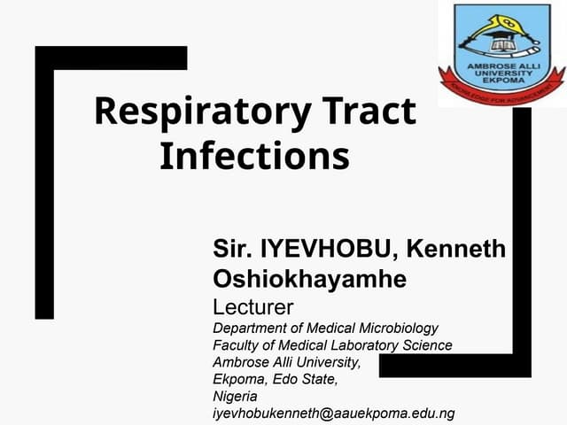 Respiratory Tract Infections | PPTX