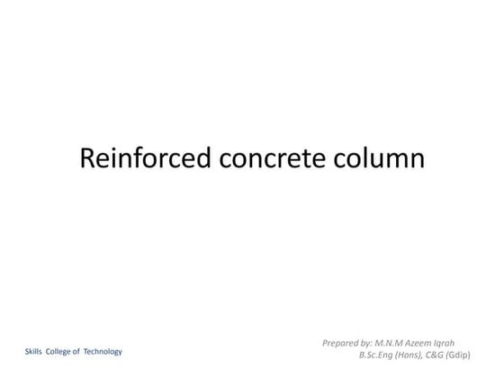 Design of column according ACI codes | PPTX