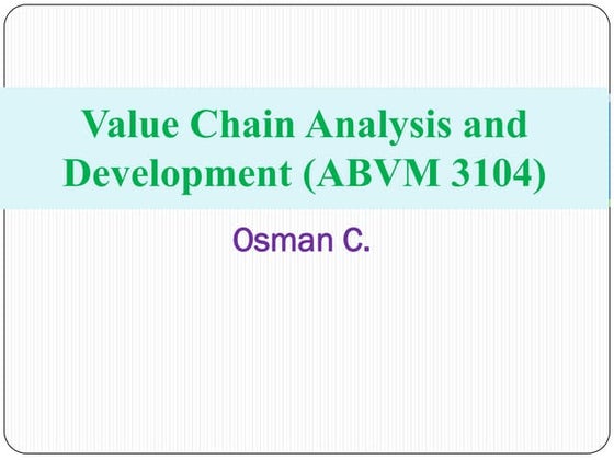 Agricultural value chain analysis | PPTX | Agriculture | Industries