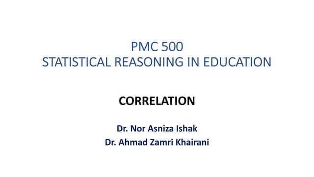 Statistical Reasoning Lecture Notecorrelationpdf