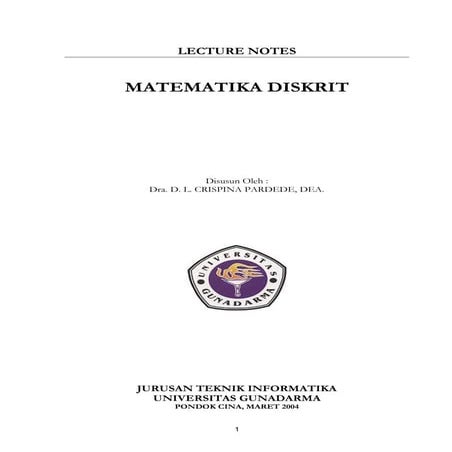 Lecture note mat diskrit s1 | PDF