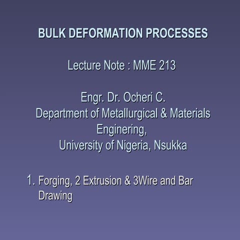 Lecture Note on Forming process for MME 213 2025-2026 Academic session ...