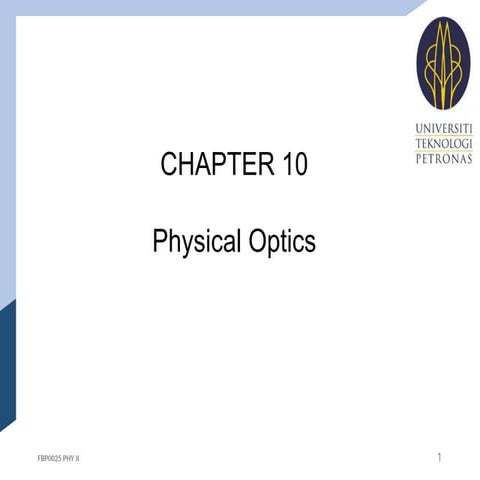 physical optics lecture notes for physics | PPTX