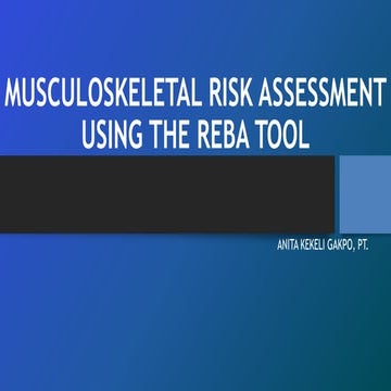ERGONOMIC ASSESSMENT USING THE REBA TOOL pdf | PDF
