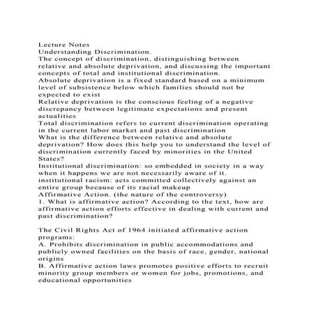 Lecture NotesUnderstanding Discrimination. The concept of disc.docx