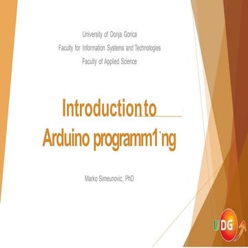 Lecture on Arduino Programming: an intro | PPTX