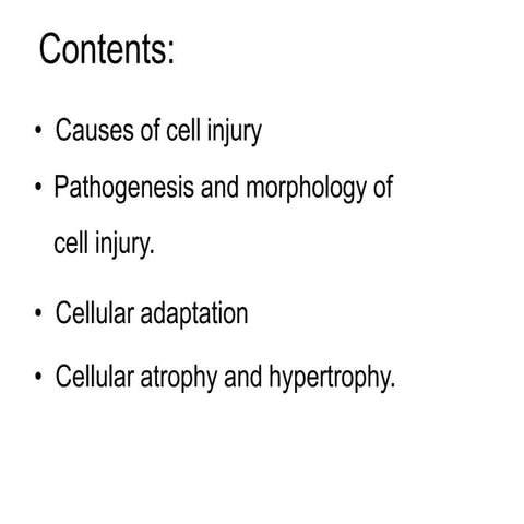 Cell injury, Etiology, Pathogenesis, & Morphology of cell Injury | PPTX