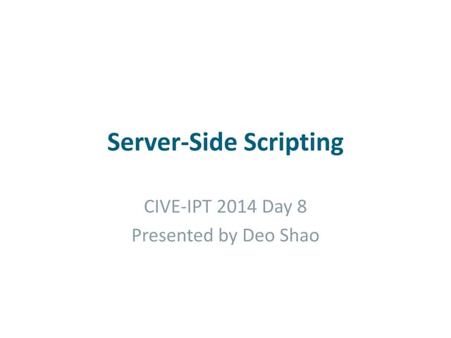 Server Scripting Language Php Pptx Web Development Internet