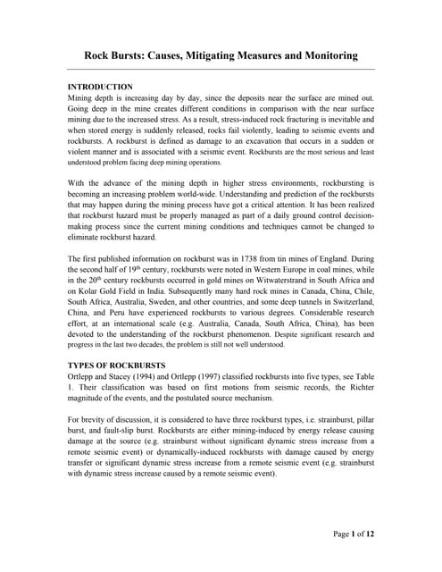 Dynamic rock fracture in mining engineering | PPT