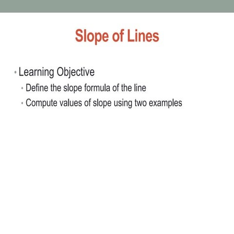 Slope of Lines | PPT