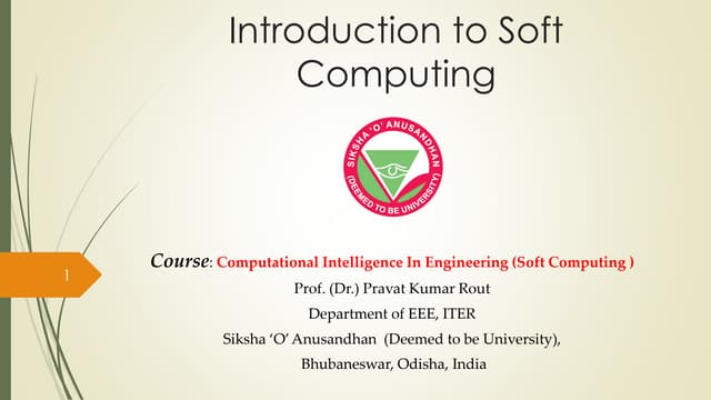 Introduction To Soft Computing Ppt