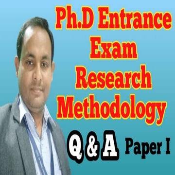 PhD entrance exam Research Methodology MCQ | PPTX