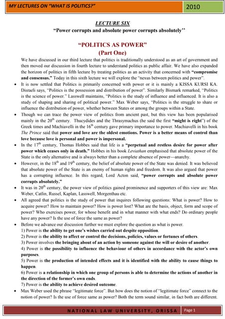 Lecture five on politics as compromise and consensus | PDF