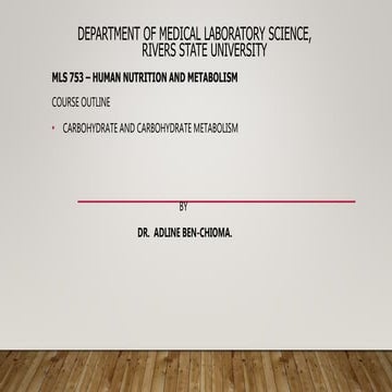Carbohydrate Metabolism Pptx Pptx